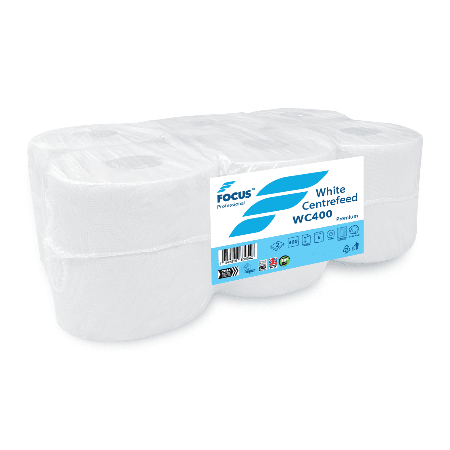 2 Ply White 400 Sheet Centrefeed- Laminated Embossed - International ...
